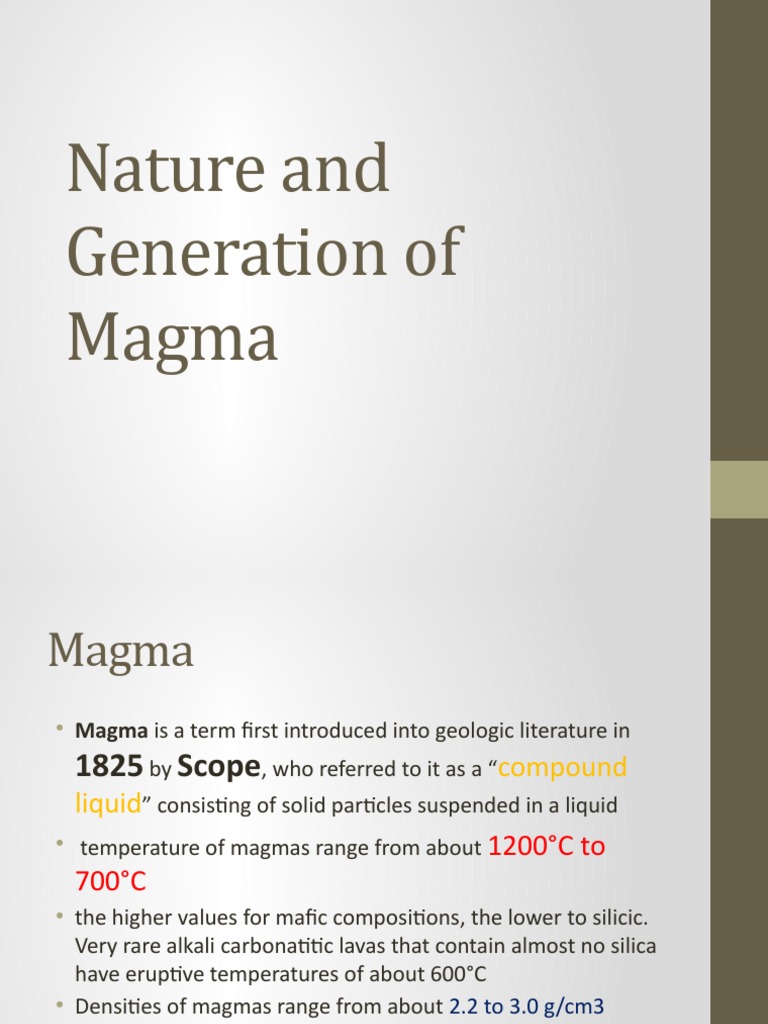 Nature and Generation of Magma | PDF | Magma | Plate Tectonics