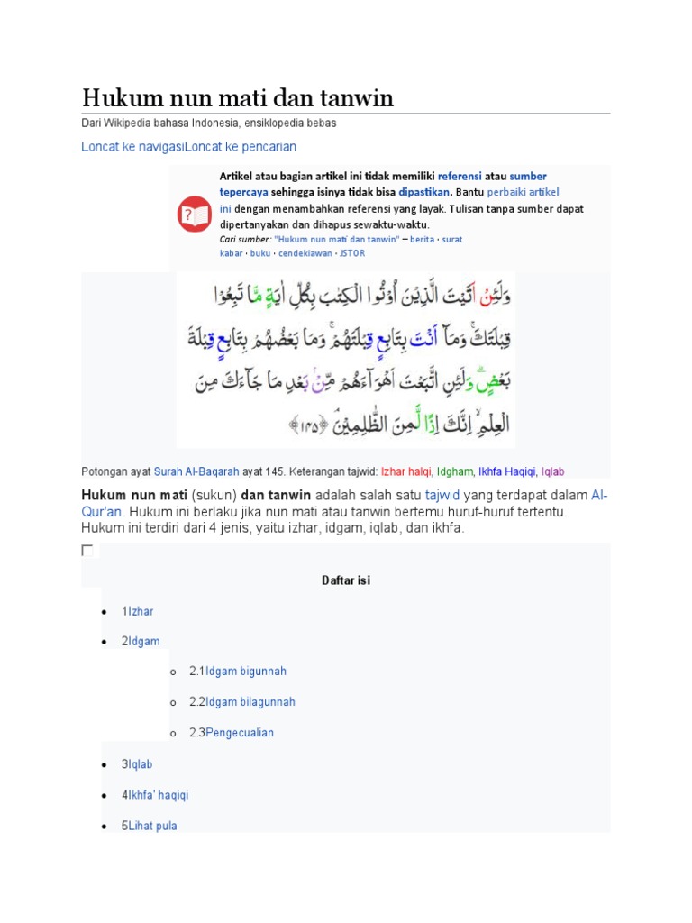 Hukum Nun Sukun | PDF | Filsafat | Seni & Disiplin Bahasa