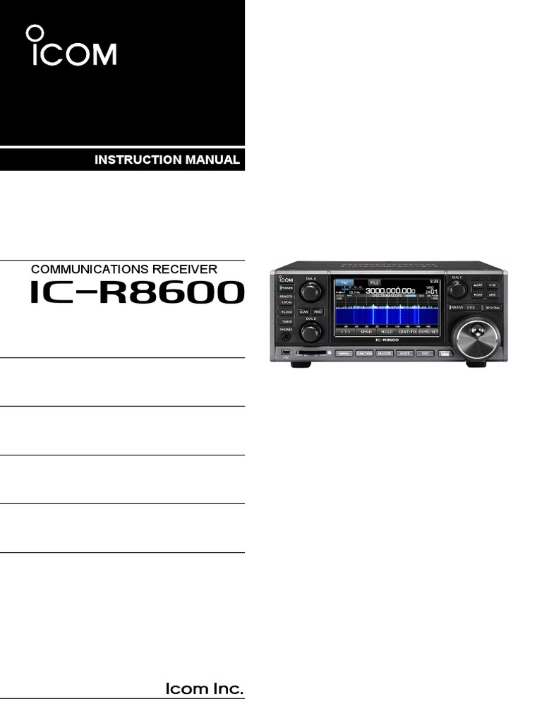 Ic-R8600 Eng Basic 3b | PDF | Radio | Electromagnetic Interference