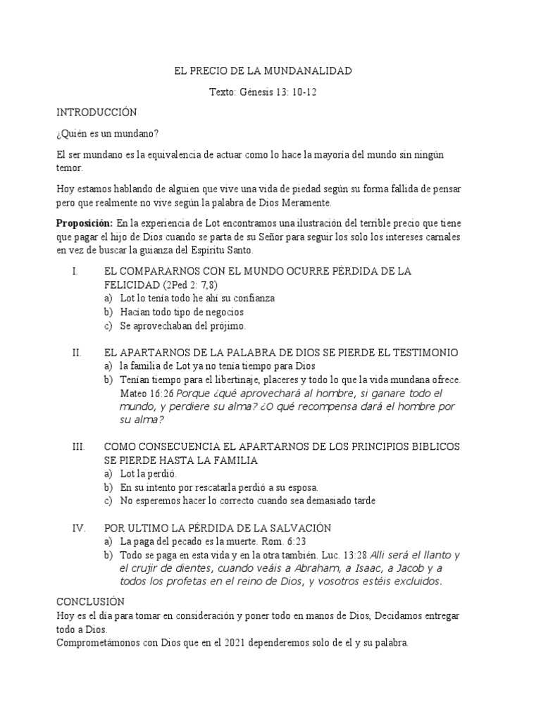 El Precio de La Mundanalidad | PDF