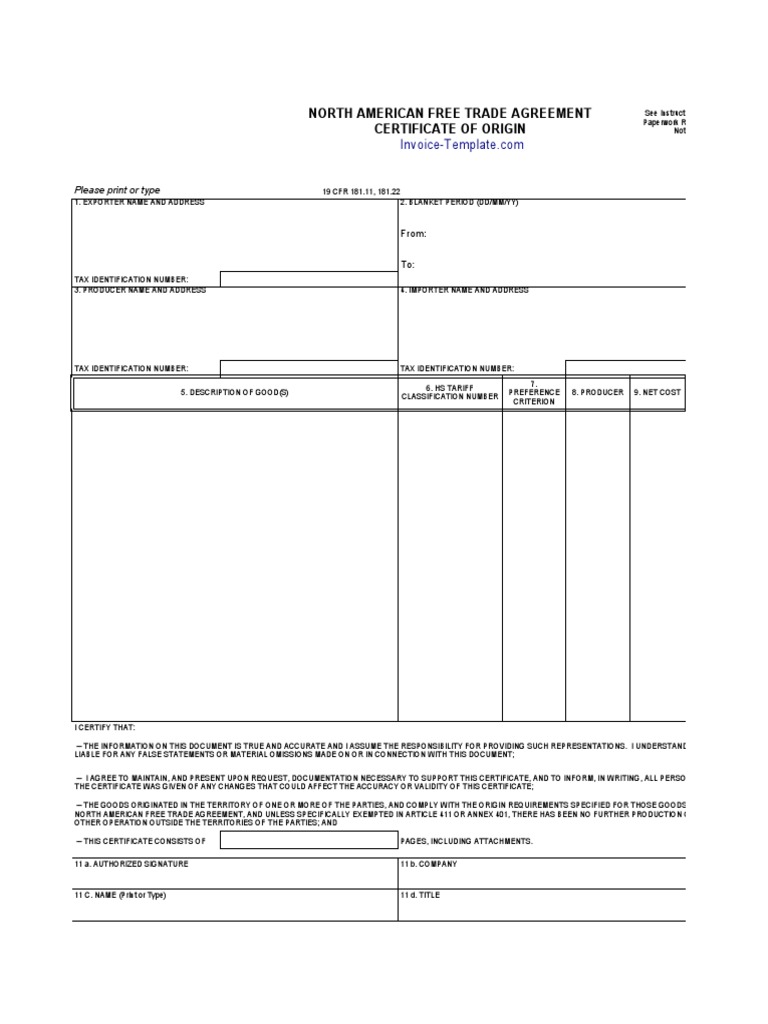 NAFTA Certificate of Origin Guide | PDF | Trade | Economies