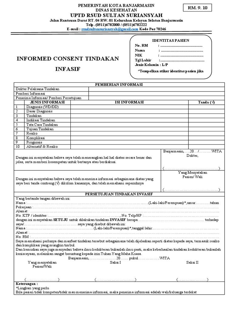 Informed Consent Tindakan Invasif | PDF
