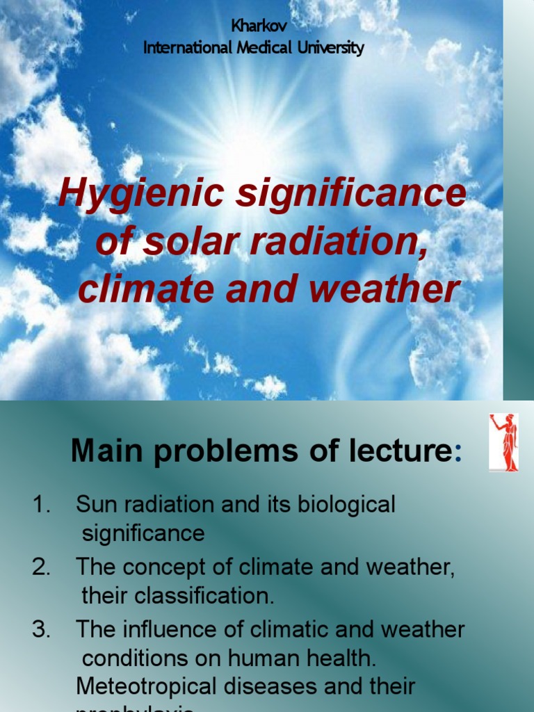 Hygienic Significance of Solar Radiation, Climate and Weather | PDF ...