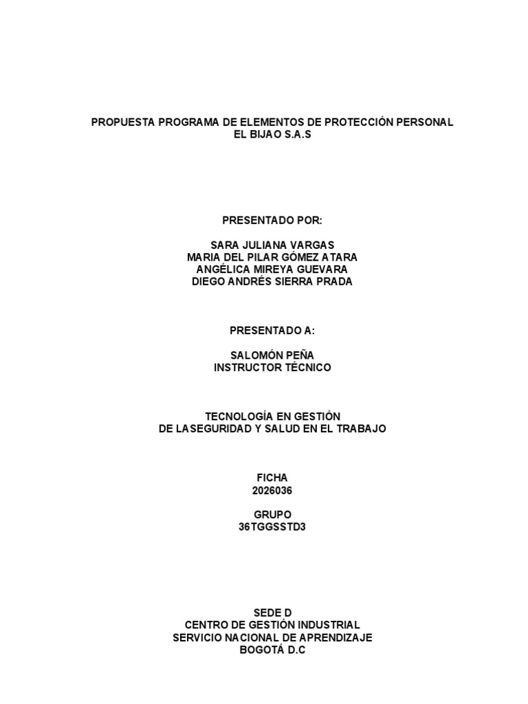 Programa EPP | PDF | Seguridad y salud ocupacional | Naturaleza
