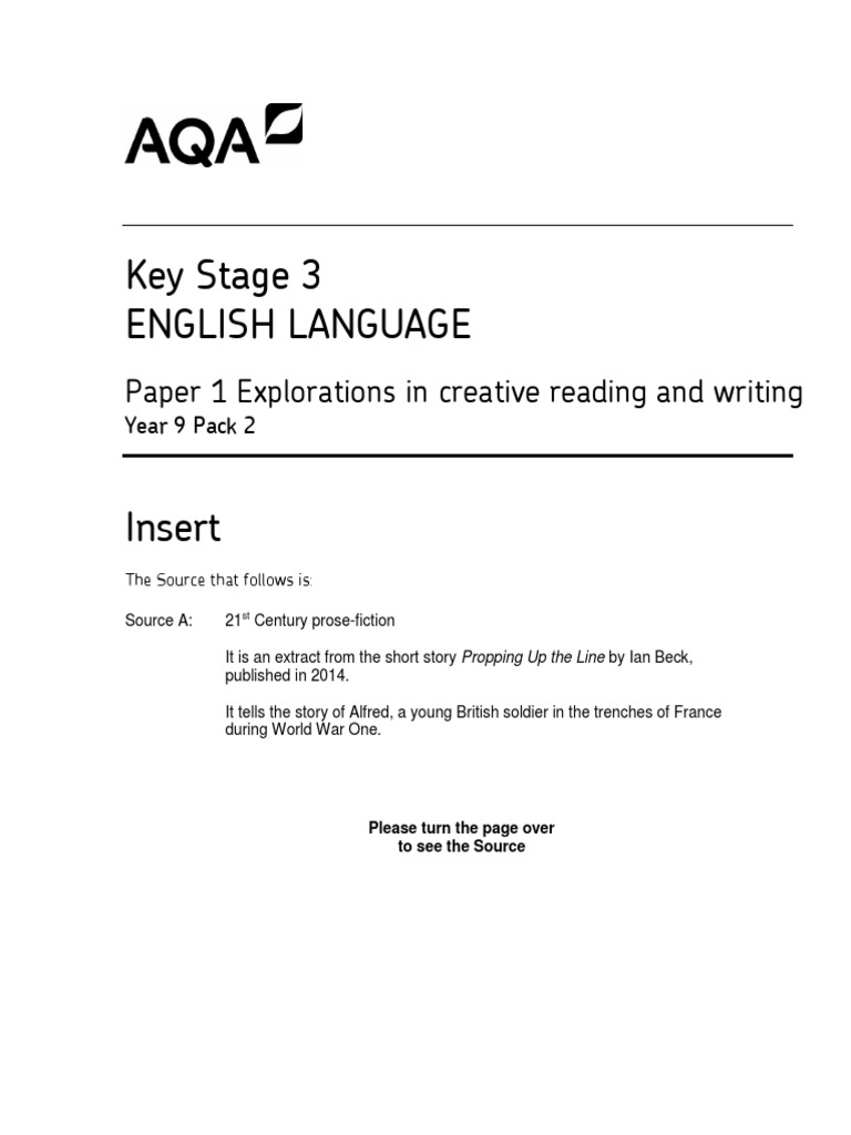 Key Stage 3 English Language: Paper 1 Explorations in Creative Reading ...