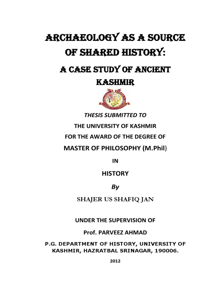 Uncovering Kashmir's Shared History Through Archaeology: A Case Study ...