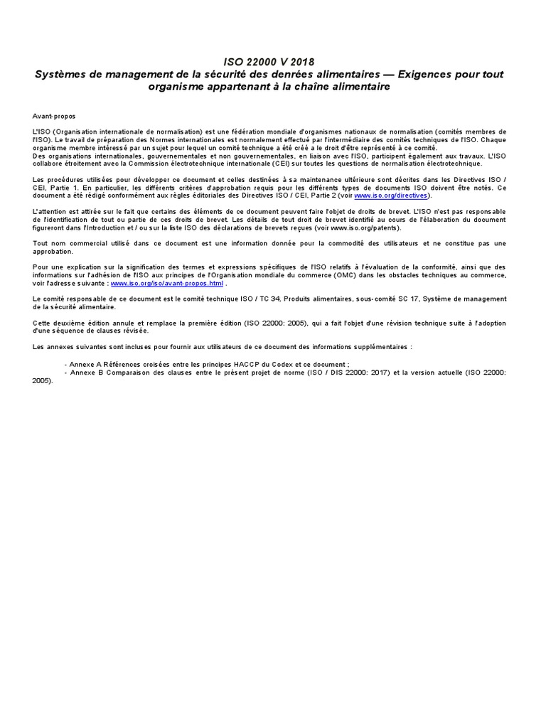 Systèmes de Management de La Sécurité Des Denrées Alimentaires ...