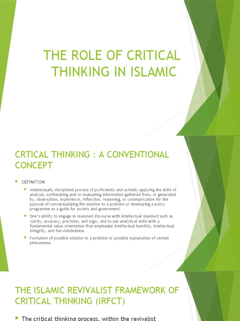 The Role of Critical Thinking in Islamic | PDF