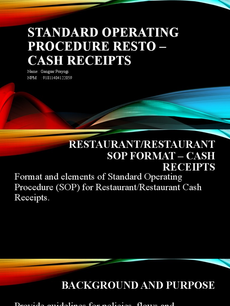 SOP Resto - Cash Receipts | PDF | Receipt | Invoice