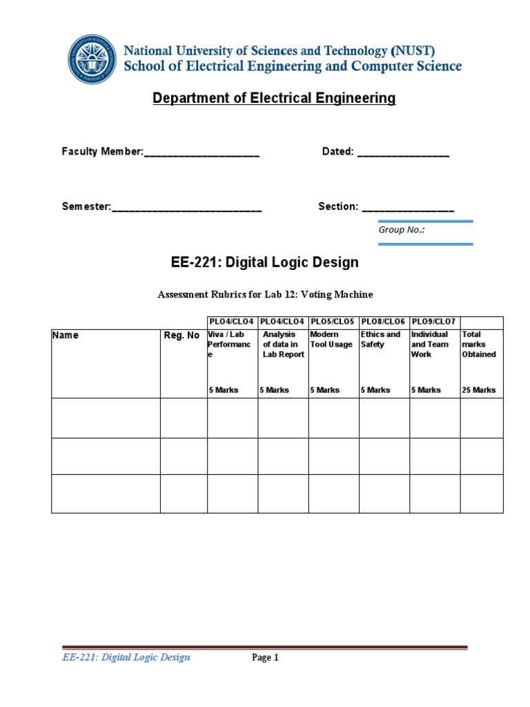 Lab12 Voting Machine Design | PDF | Logic Gate | Digital Electronics