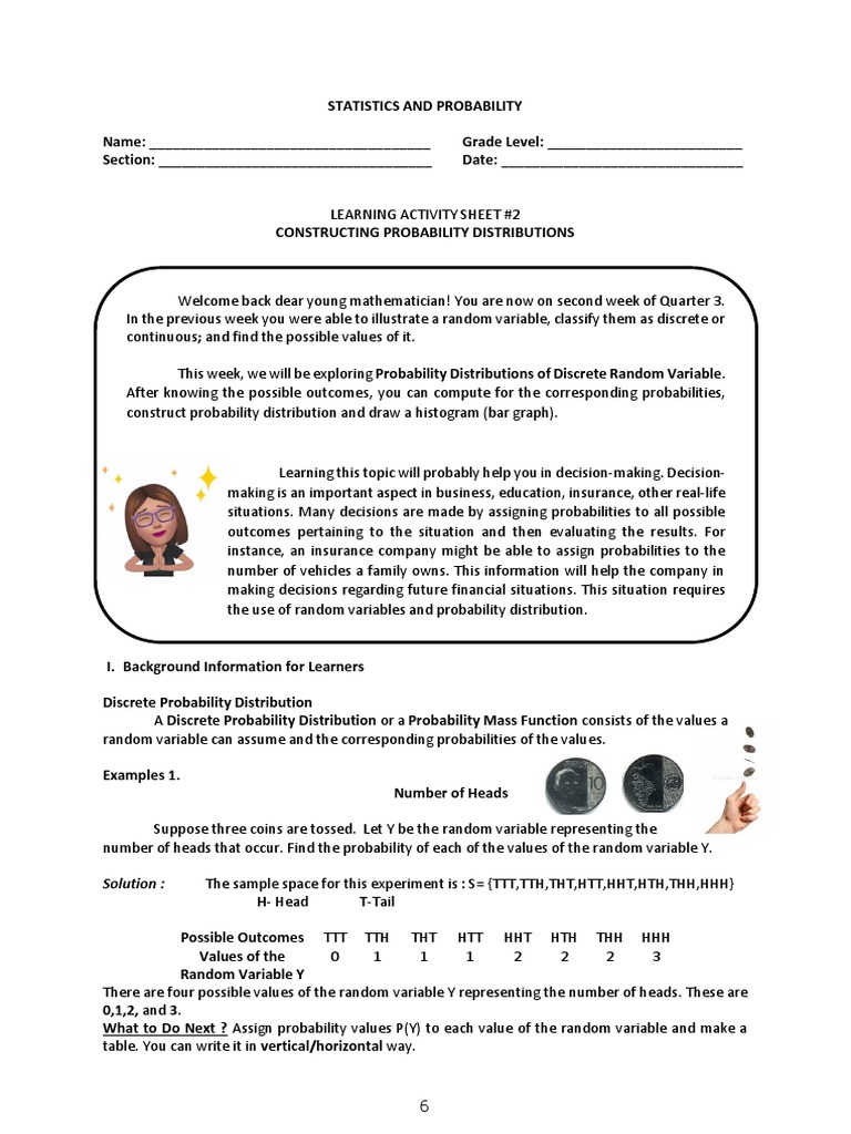 S & P LAS 2 Constructing Probability Distributions | PDF | Probability Distribution | Random ...