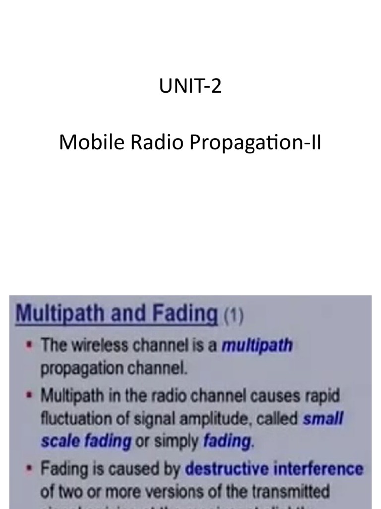 Mobile Radio Propagation - Small Scale Fading | PDF | Radio | Radio Propagation