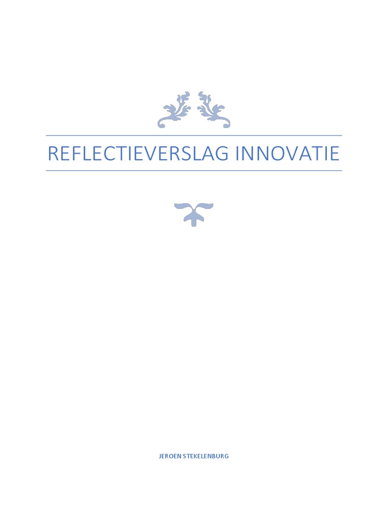 Innovatie Verslag Reflectie | PDF