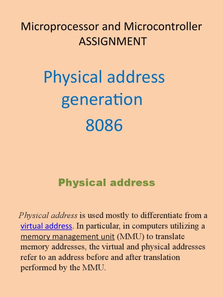 Microprocessor and Microcontroller Assignment: Physical Address Generation 8086 | PDF | Computer ...
