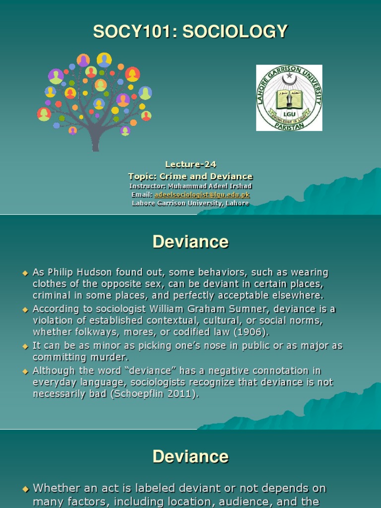 Socy101: Sociology: Lecture-24 Topic: Crime and Deviance | PDF ...