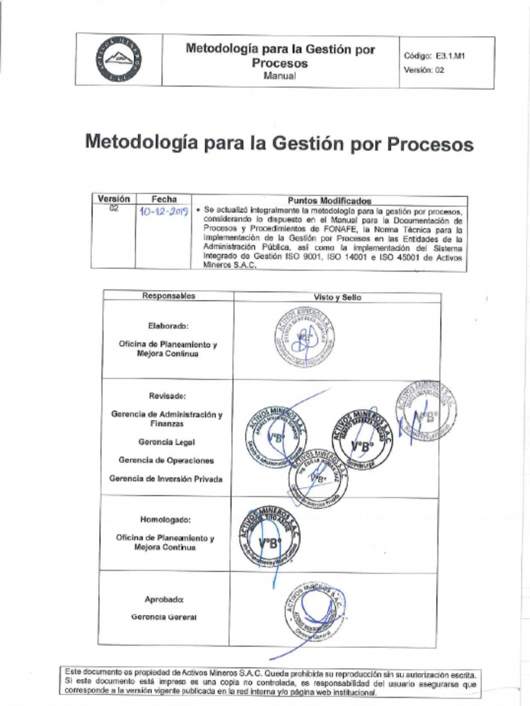 E3.1.M1 Metodologia para La Gestion Por Procesos v02 | PDF E3.1.M1 Metodologia para La Gestion Por Procesos v02 | PDF