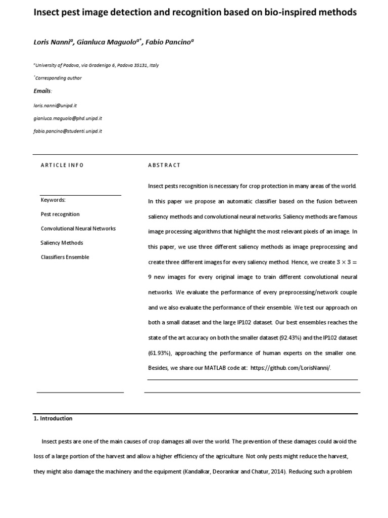 Loris Nanni, Gianluca Maguolo, Fabio Pancino: Emails | PDF | Spectral ...