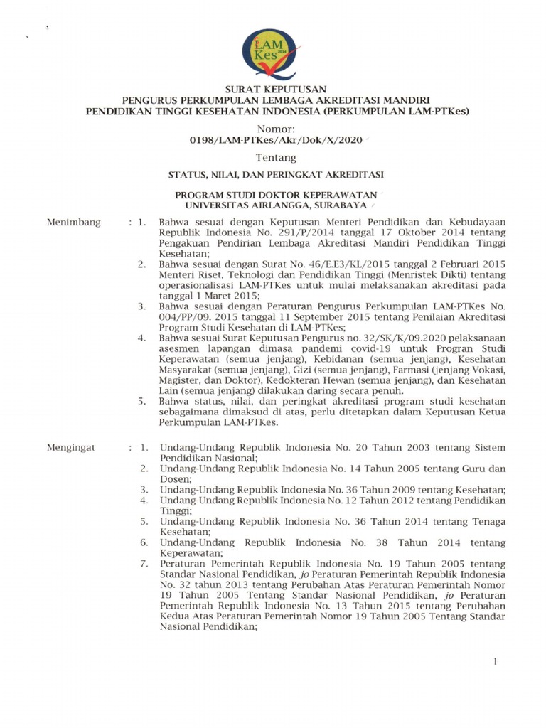 SK Akreditasi S3 FKP UA | PDF SK Akreditasi S3 FKP UA | PDF