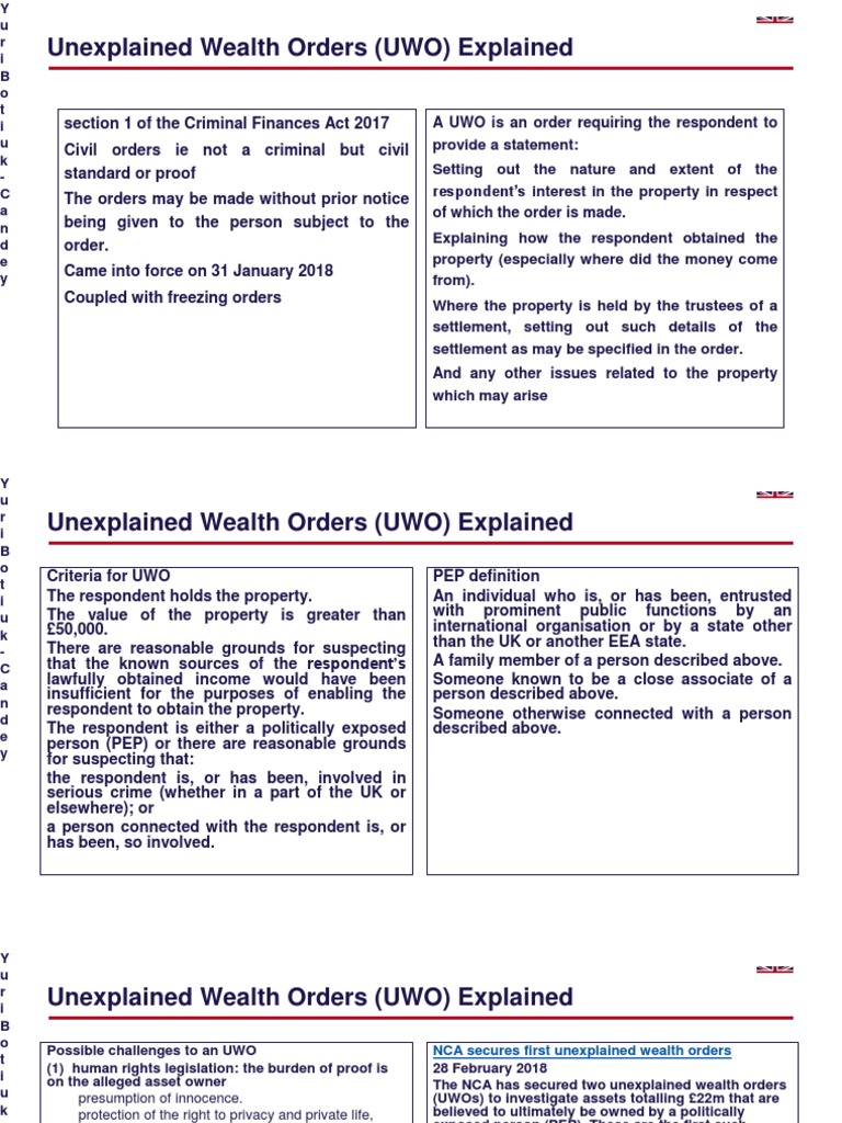 Unexplained Wealth Orders Overview | PDF | Corporate Governance ...