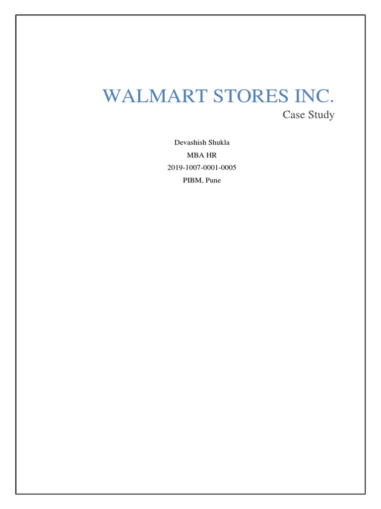Walmart Case Study | PDF | Walmart | Sales
