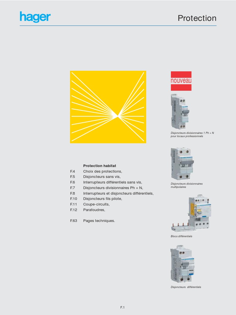 Datasheet Disjoncteurs Hager - CC | PDF | Interrupteur | Équipements électriques
