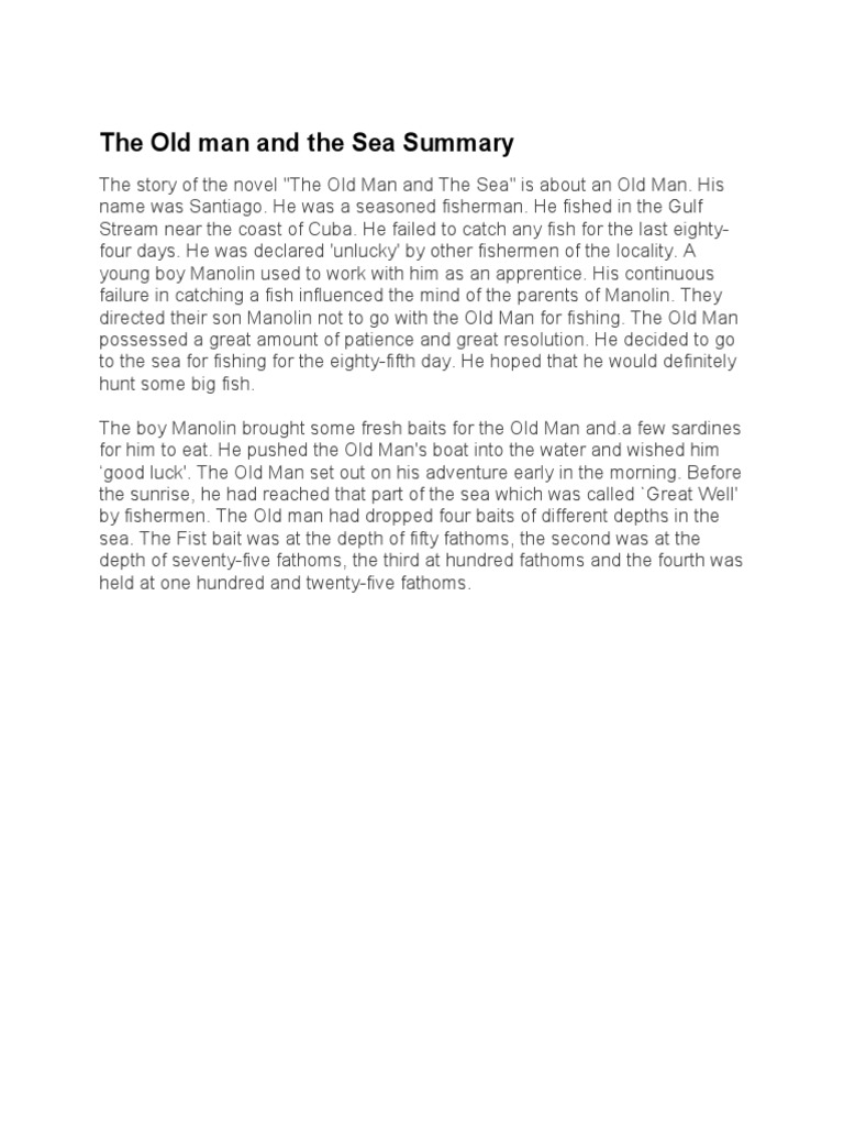 Summary of The Old Man and The Sea | PDF