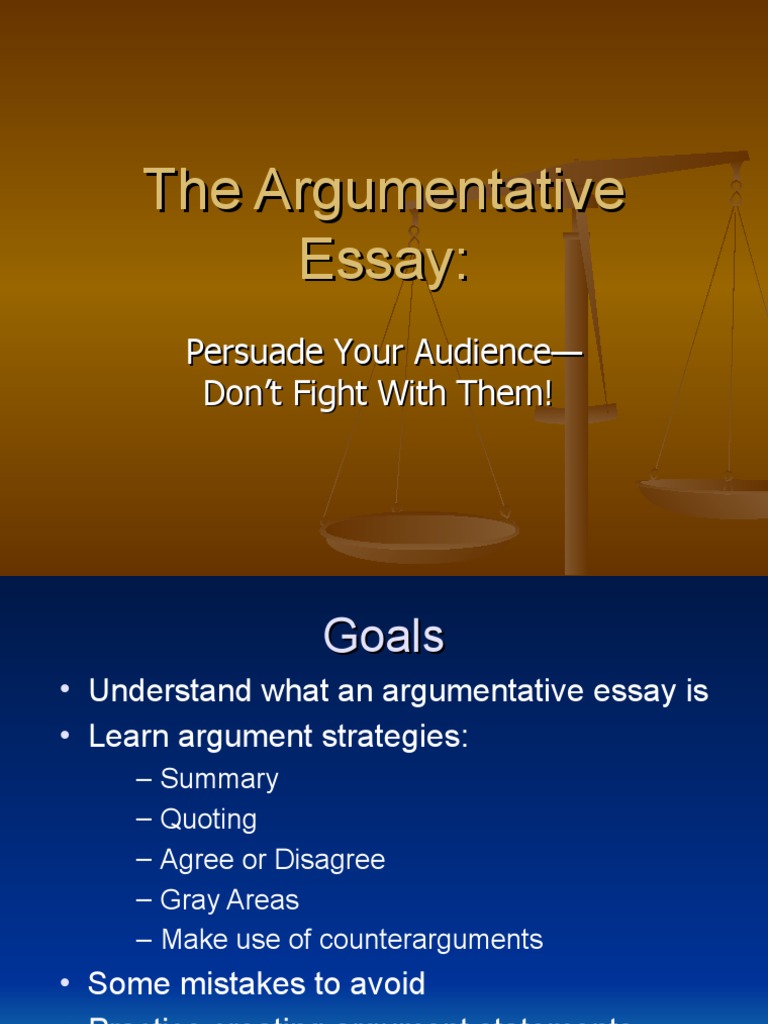 Writing Workshop: Argumentative Essays | PDF | Argument | Essays