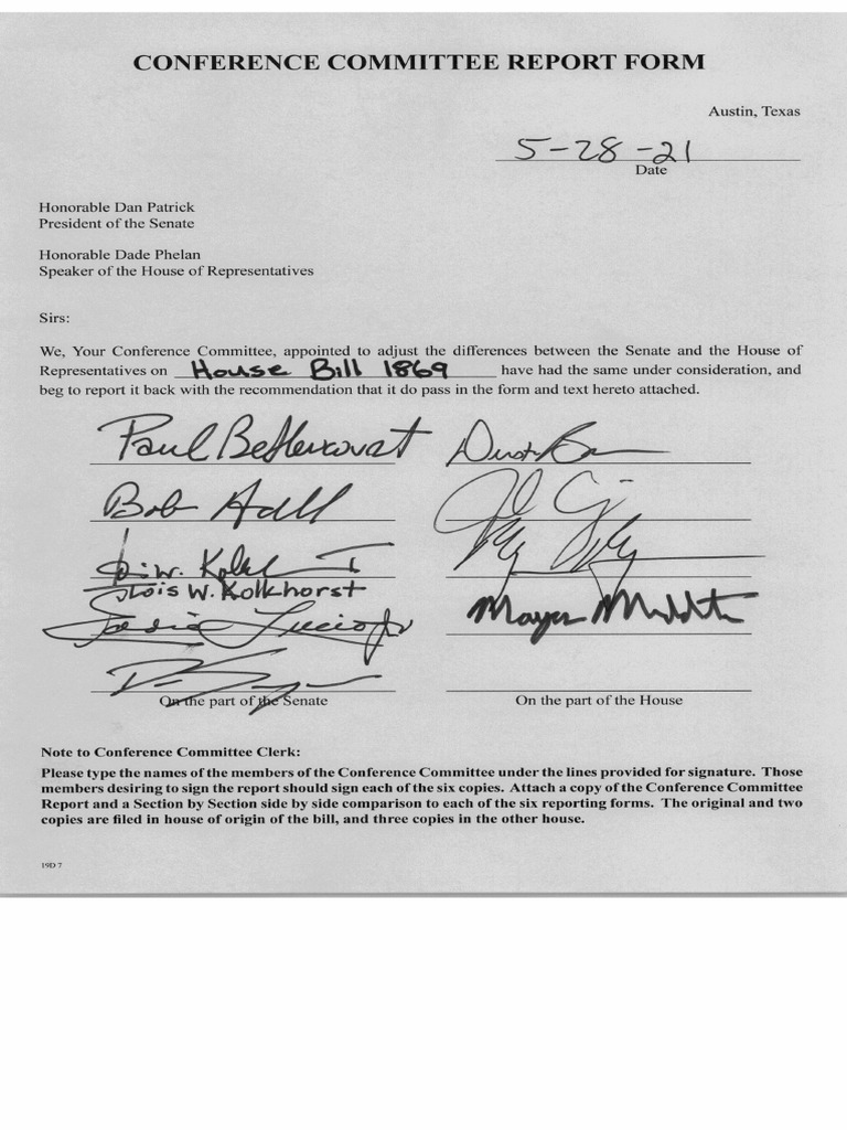 Conference Committee Report Form | PDF | Infrastructure | Debt