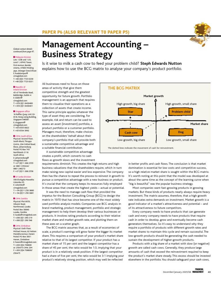 Management Accounting Business Strategy | PDF