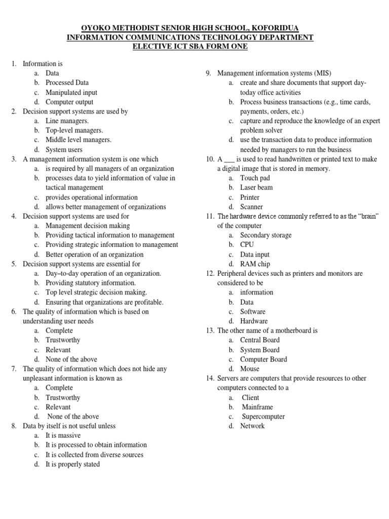 Oyoko Methodist Senior High School, Koforidua Information ...