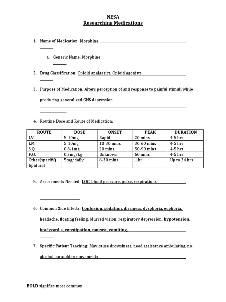 Morphine Medication Overview and Guidelines | PDF | Wellness