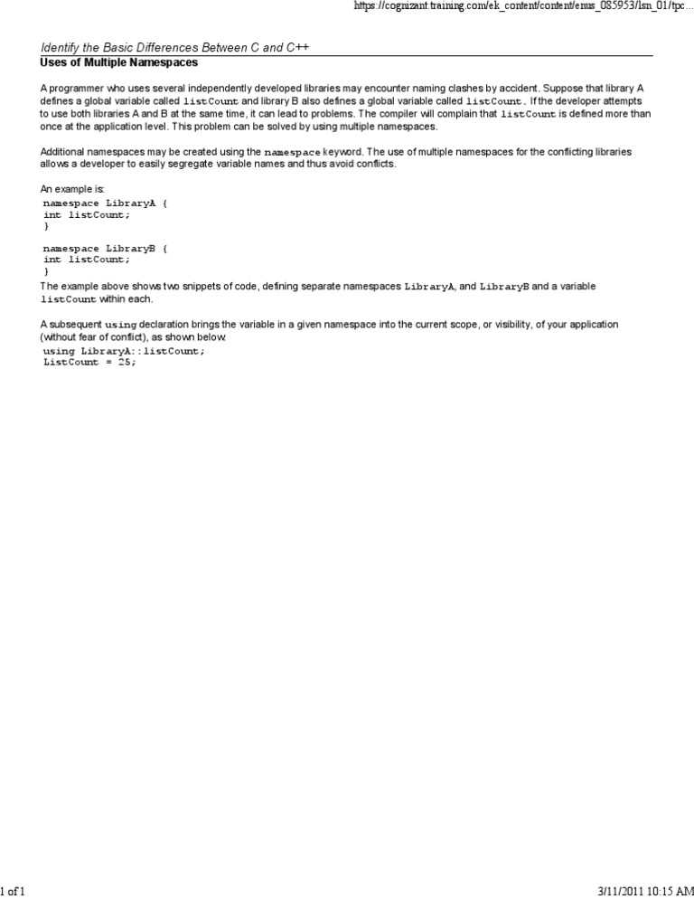 Namespaces | PDF