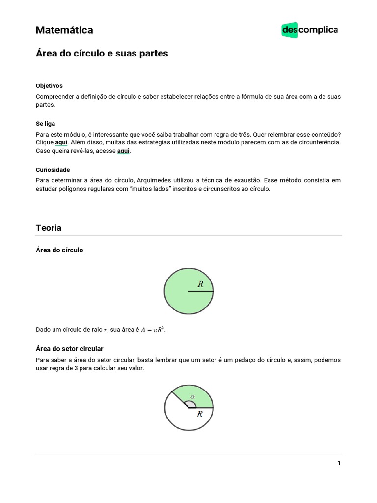 Turmafevereiro-Matemática2-Área Do Círculo e Suas Partes-20-04-2021 ...