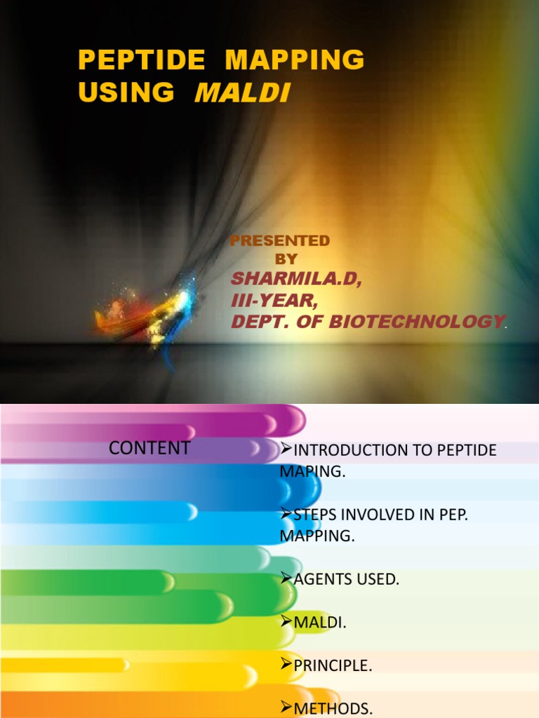 Peptide Mapping Using: Maldi | PDF | Chemistry | Biochemistry