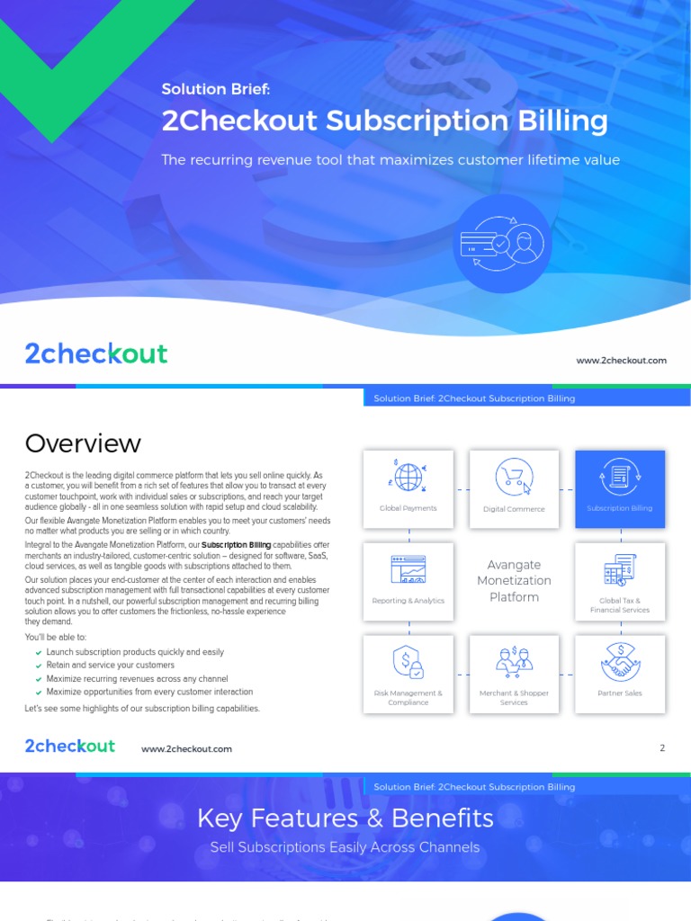 Solution Brief:: 2checkout Subscription Billing | PDF | Subscription Business Model | Pricing