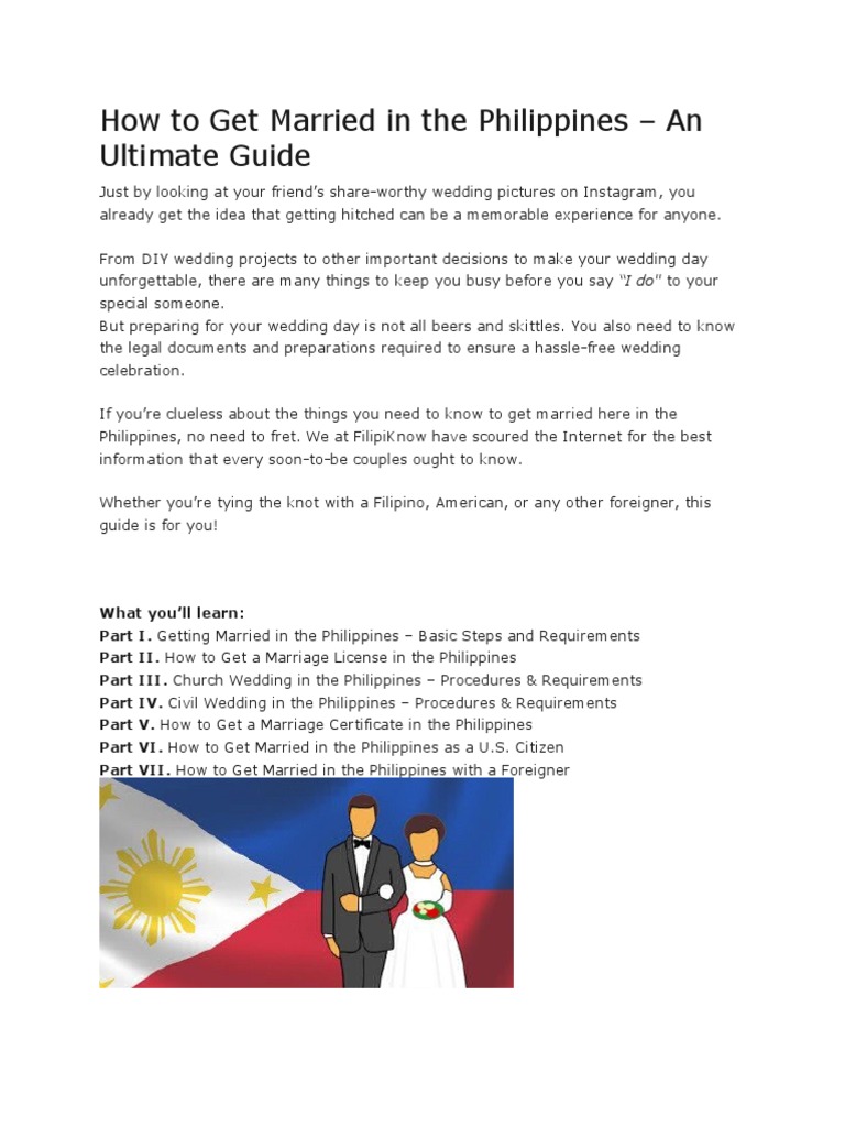 How To Get Married in The Philippines - An Ultimate Guide | PDF ...
