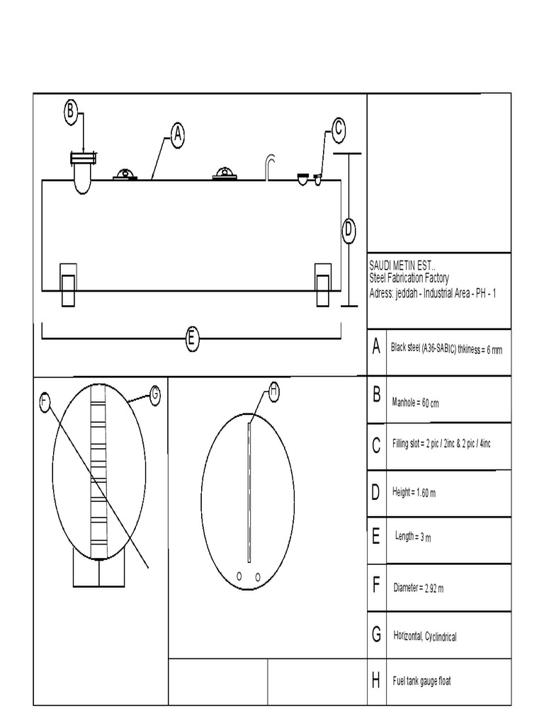 Diesel Cylindrical Day Tank-Model | PDF