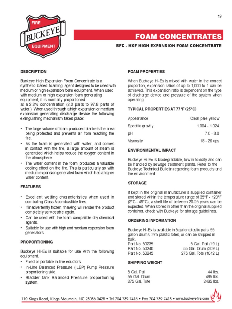 Foam Concentrates: BFC - HXF High Expansion Foam Concentrate | PDF ...