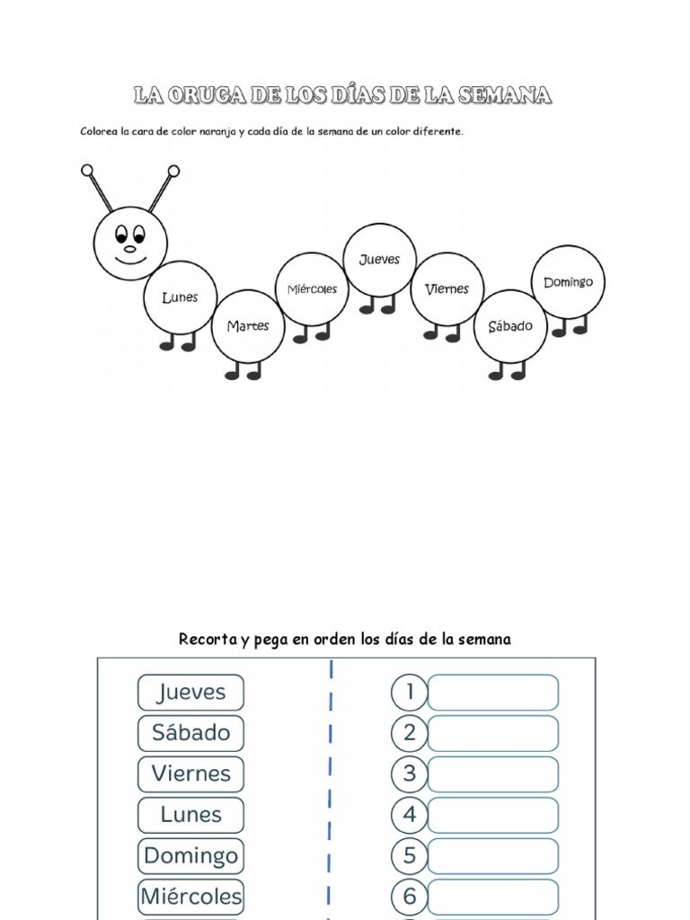 Actividades Día de La Semana | PDF