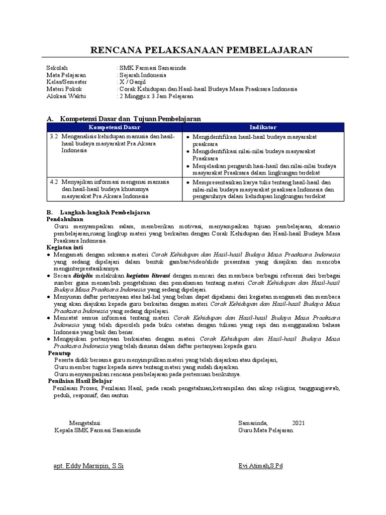 RPP 2 Lembar 2020-2021 | PDF