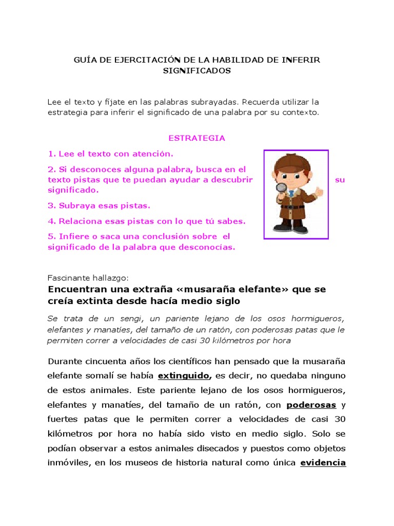INFERIR SIGNIFICADOS SEGÚN SU CONTEXTO | PDF | Extinción | Naturaleza