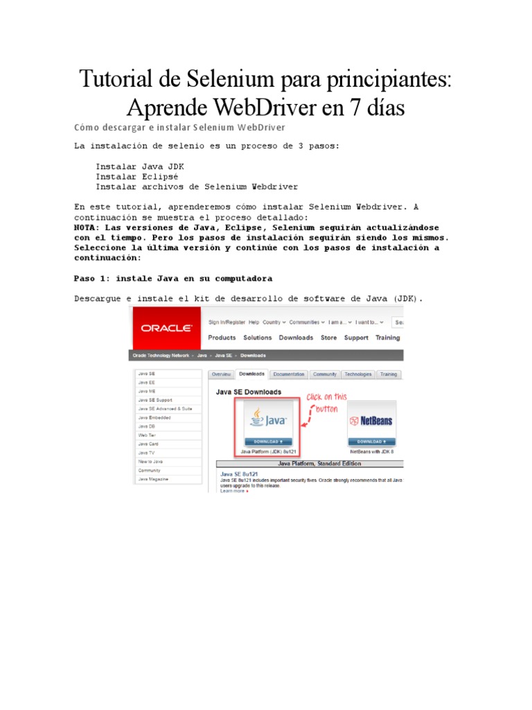Tutorial de Selenium para Principiantes | PDF | Selenio (software ... Tutorial de Selenium para Principiantes | PDF | Selenio (software ...