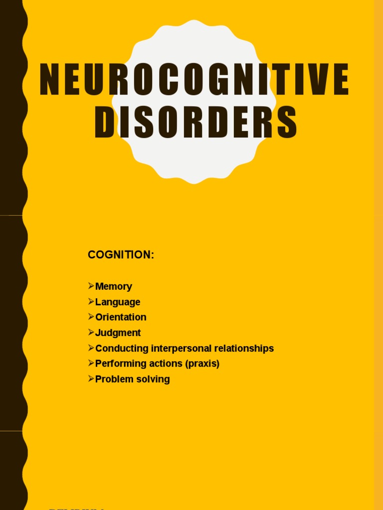 Neurocognitive Disorders Revised | PDF | Dementia | Amnesia