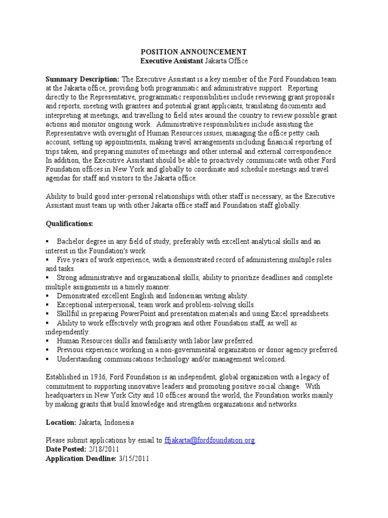 Position Announcement | PDF