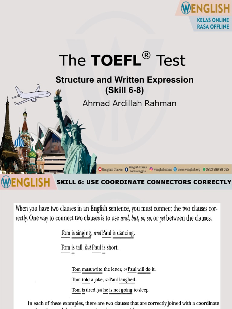 The Toefl Test: Structure and Written Expression (Skill 6-8) | PDF ...