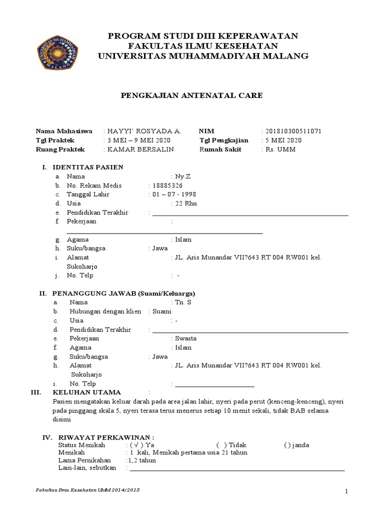 Askep Kaber Hayyi' R.A | PDF