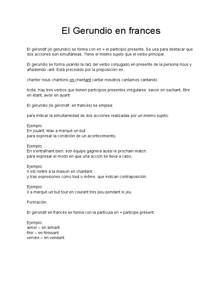 Gerundio en Frances-Leony | PDF