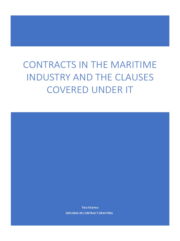 Contracts in Maritime Industry | PDF | Marine Salvage | Admiralty Law