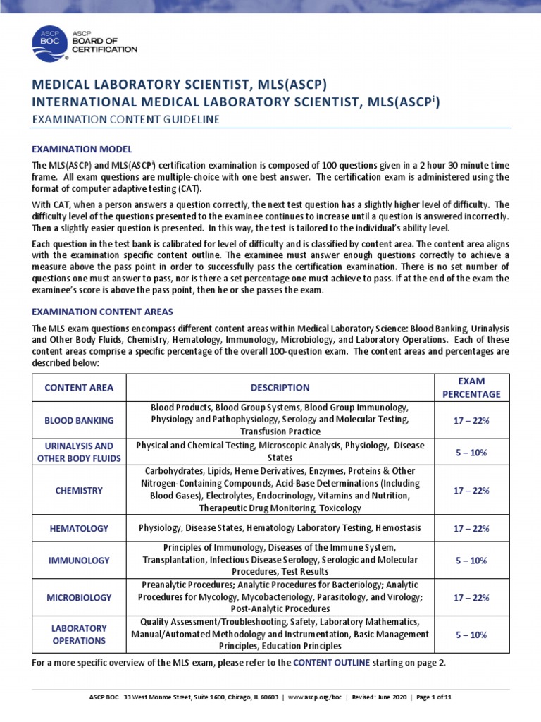 Medical Laboratory Scientist, Mls (Ascp) International Medical ...
