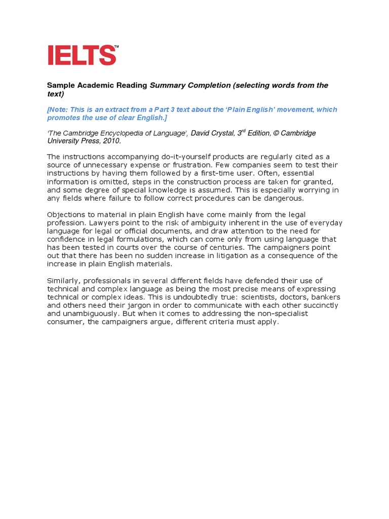 IELTS Reading Summary Completion 1 Student | PDF | Communication ...